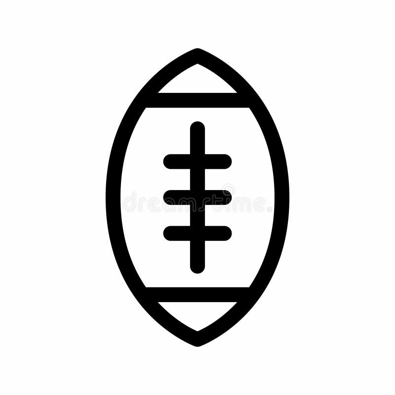 Rugby Ball Outline Icon Vector Illustration Stock Vector - Illustration ...