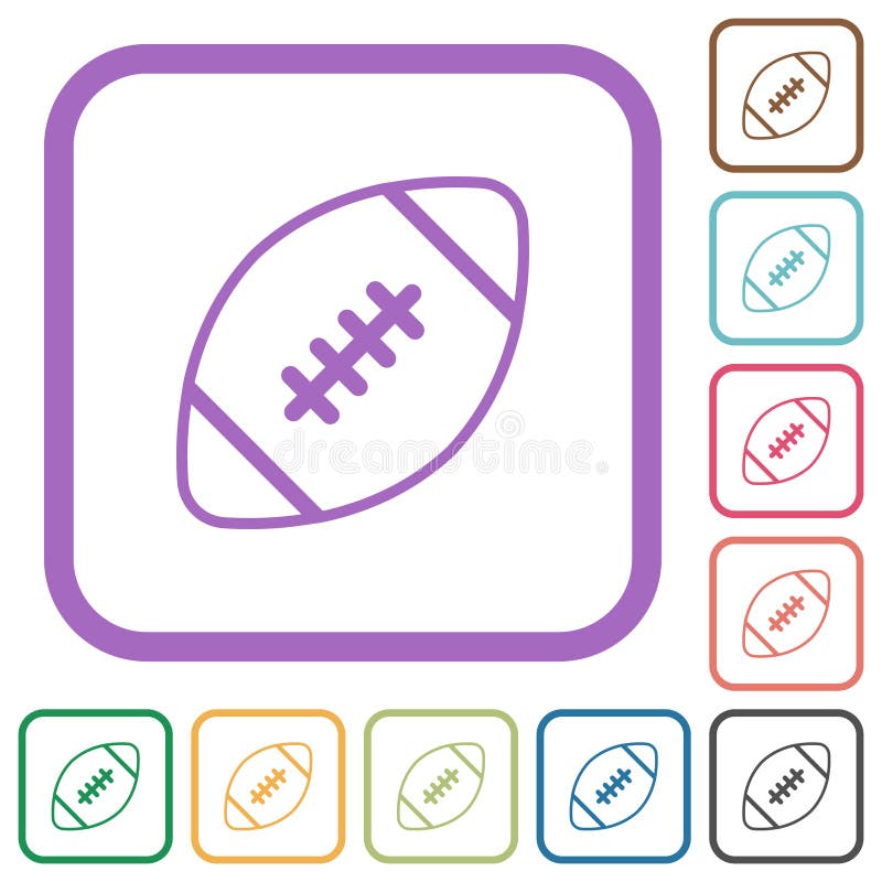 Rugby Ball Outline Flat Color Icons in Round Outlines Stock Vector ...