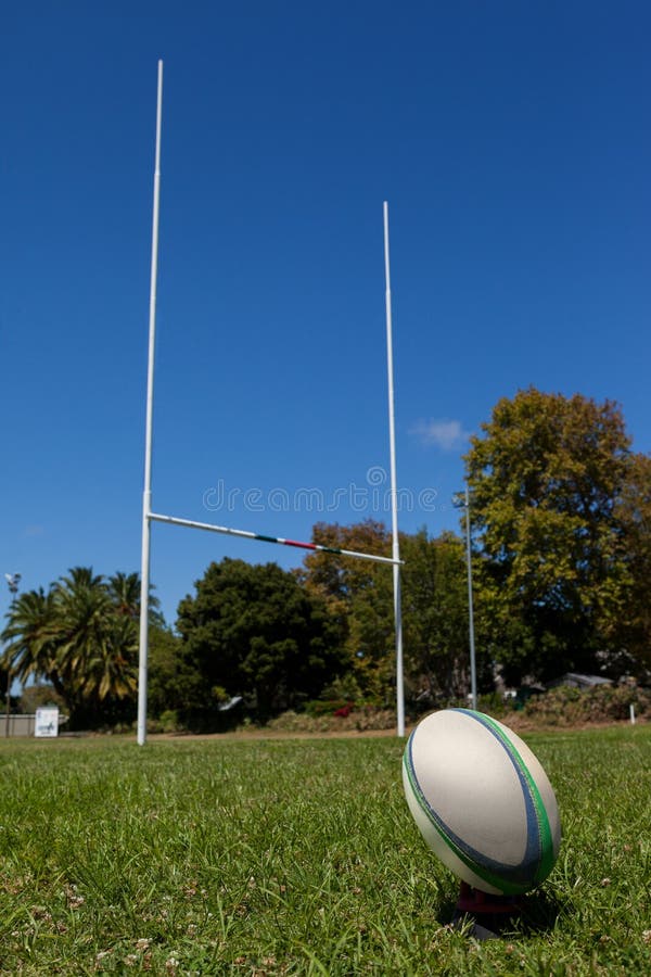Rugby post stock photo. Image of flag, autumn, tree, team - 1589088