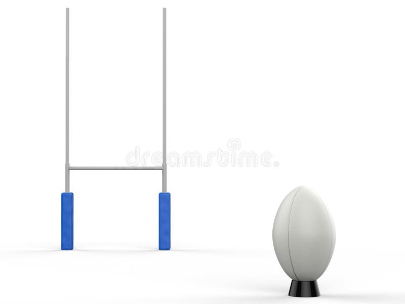 Rugby Ball with Rugby Posts Stock Illustration - Illustration of score ...
