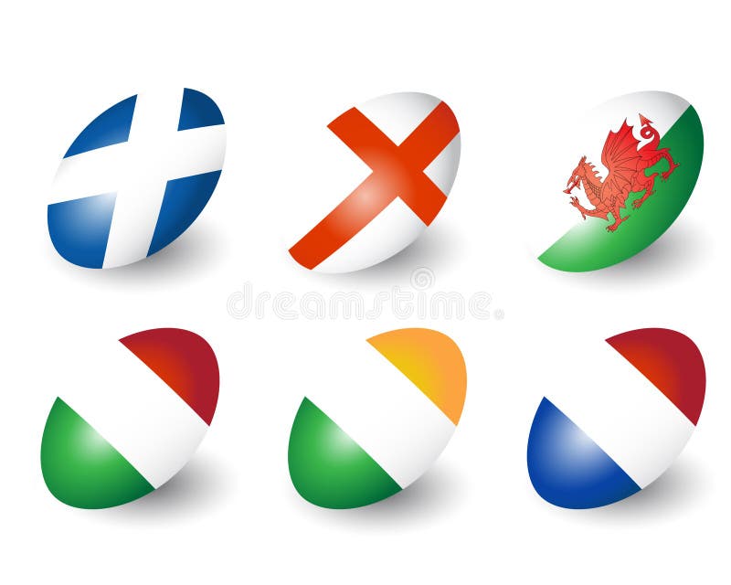 Rugby ball flags stock illustration. Illustration of france - 1867896