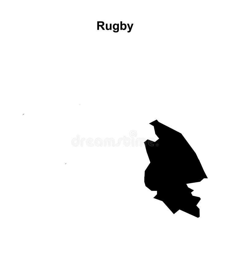 Rugby outline map stock illustration. Illustration of territory - 371646124