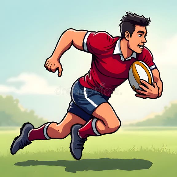 The Rugby Cartoon 2d, Pattern Stock Illustration - Illustration of ...