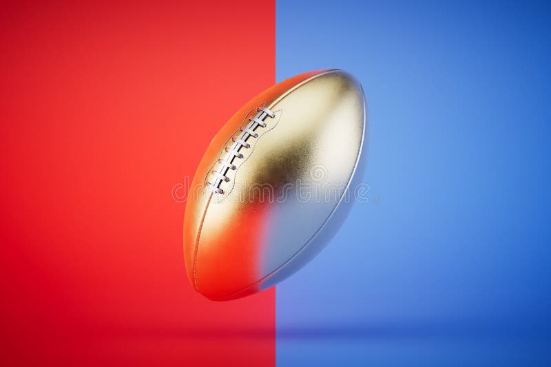 Rugby Championship. a Golden Ball for Rugby on a Red and Blue ...