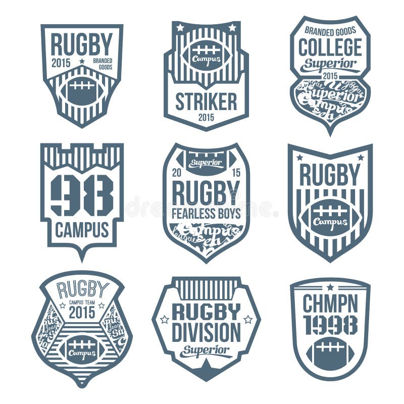 Rugby emblems stock vector. Illustration of chevron, minimal - 47381085