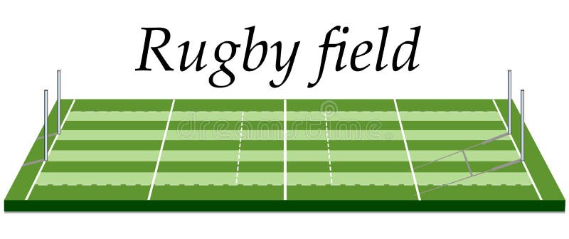 Rugby Field Icon, Outline Style Stock Illustration - Illustration of ...