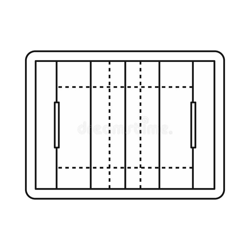 Rugby Field Icon, Outline Style Stock Illustration - Illustration of ...