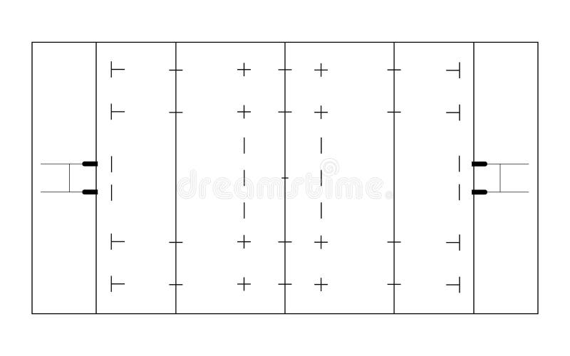 Rugby Field.Linear Style.Vector Illustration EPS10 Stock Illustration ...