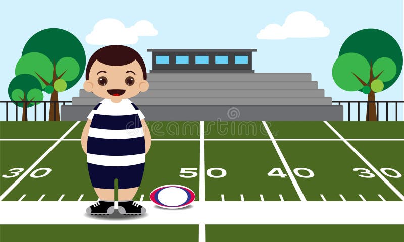 Rugby Field Rugby Player Illustration Stock Illustration - Illustration ...