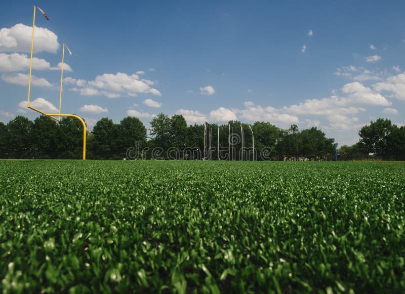 Rugby Field.Typical View of a Rugby Field in the Evening. Stock Photo ...