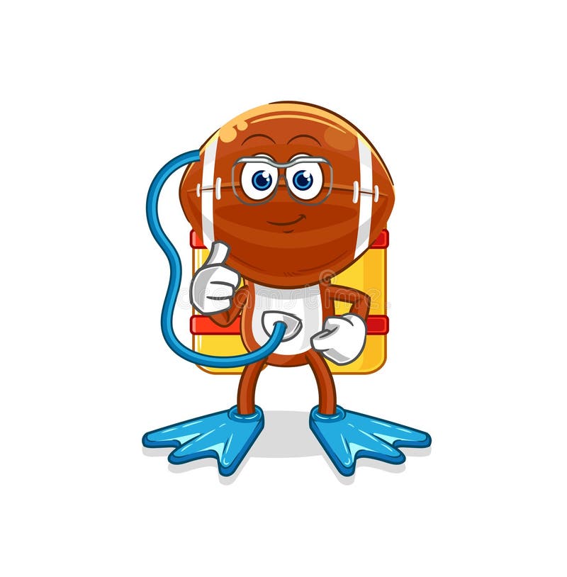Rugby Head Diver Cartoon. Cartoon Mascot Vector Stock Vector ...