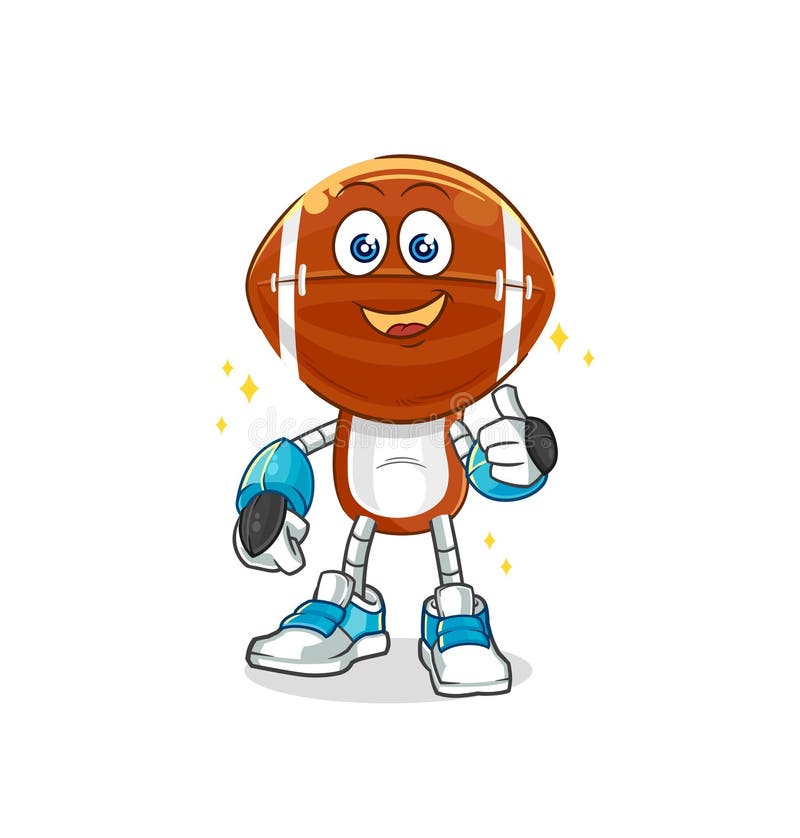Rugby Head Robot Character. Cartoon Mascot Vector Stock Vector ...