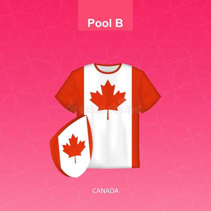Rugby Jersey of Canada Team with Flag of Canada Stock Vector ...