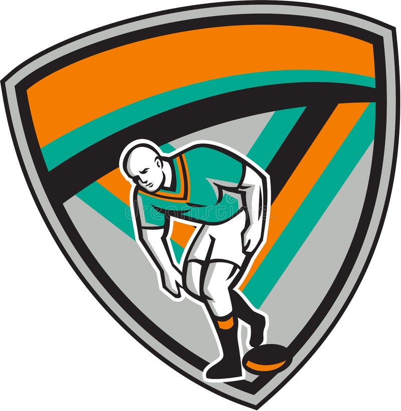 Rugby league ball shield stock illustration. Illustration of sport ...