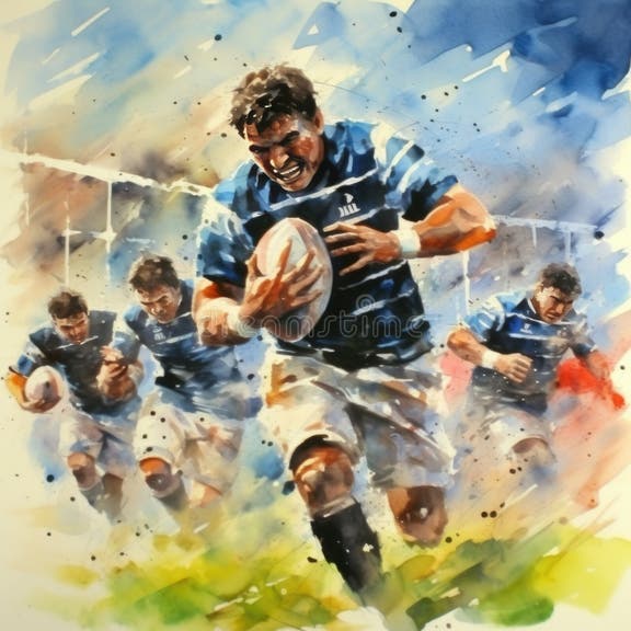 Rugby Goal Watercolor Stock Illustrations – 288 Rugby Goal Watercolor ...