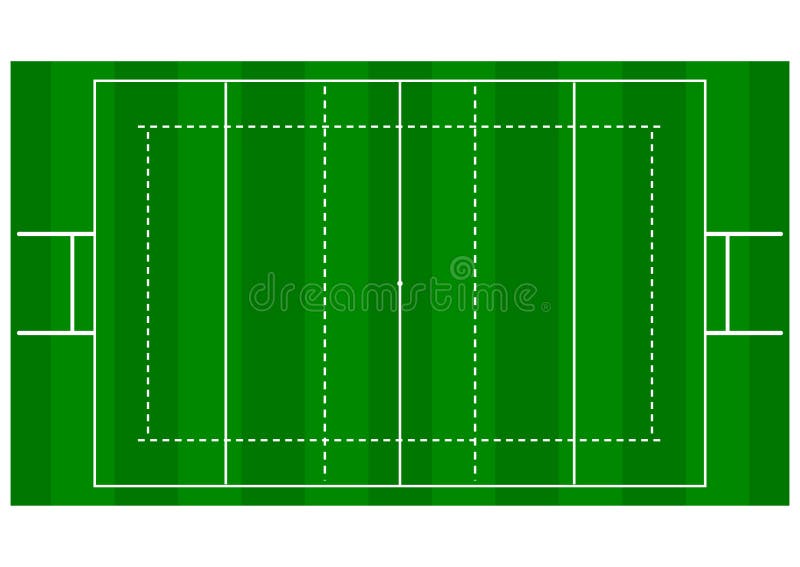 Rugby Pitch - Over Head View Stock Illustration - Illustration of chalk ...