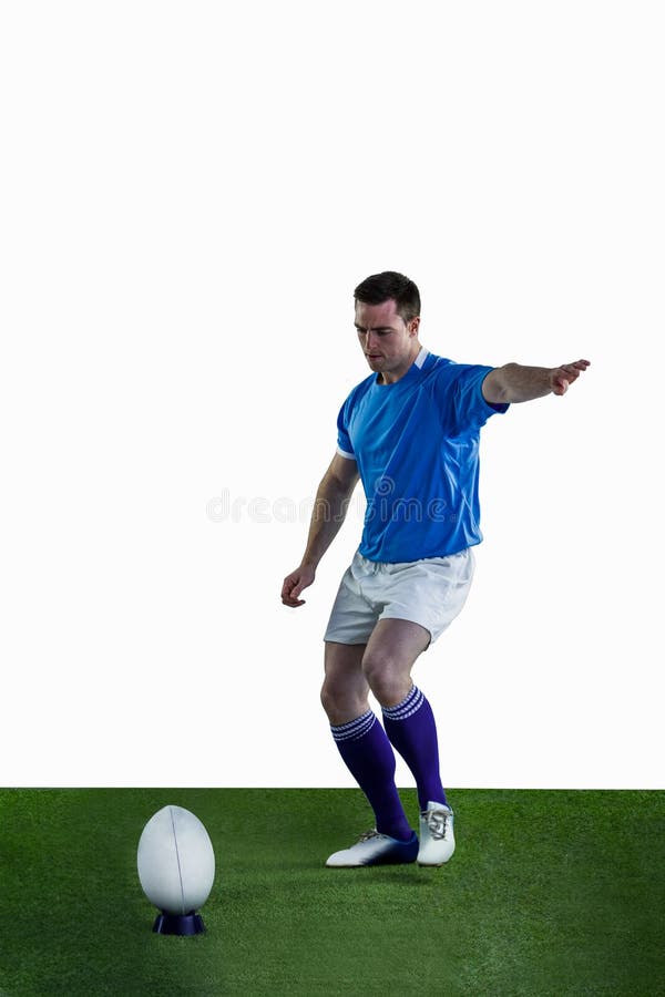 Rugby Player Doing a Drop Kick Stock Photo - Image of jersey ...