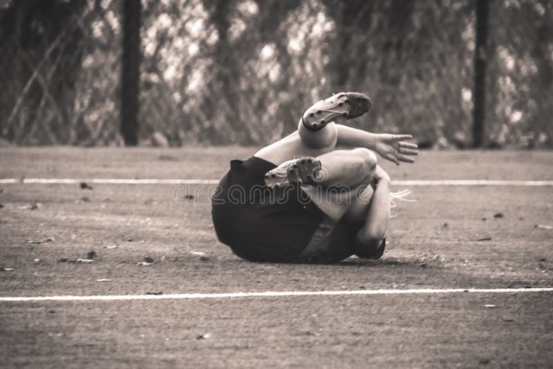 Rugby Player Falling on the Ground Editorial Photography - Image of ...