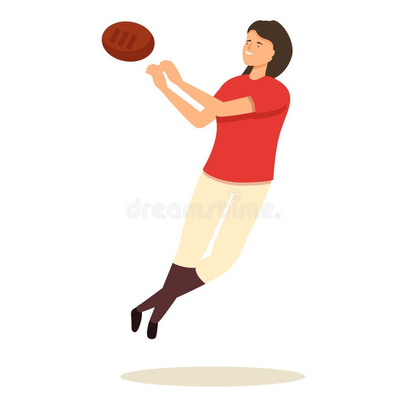 Rugby Player Jump Icon Cartoon Vector. Running Motion Stock Vector ...