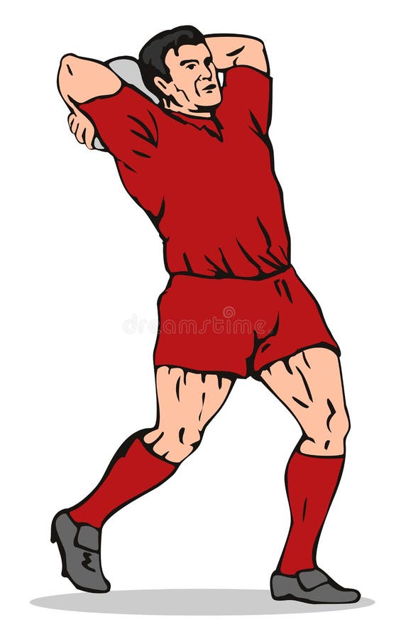 Rugby player lineout throw stock illustration. Illustration of footie ...