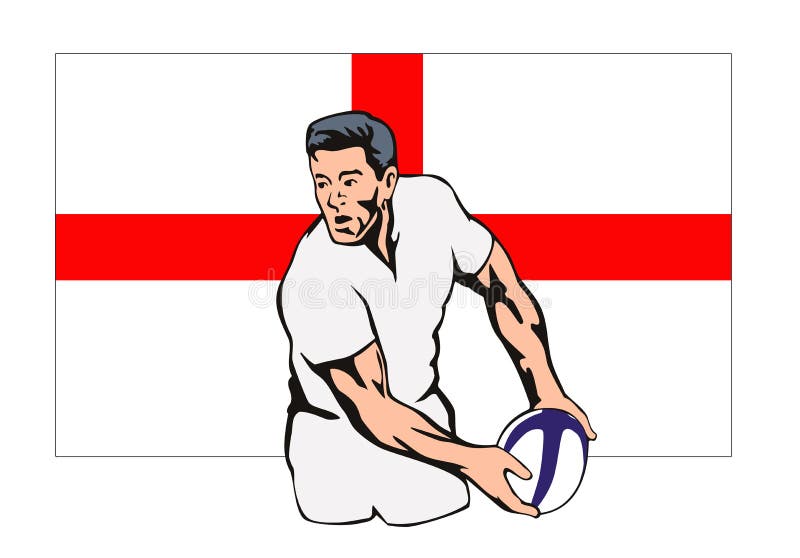 Rugby player passing ball stock illustration. Illustration of ...