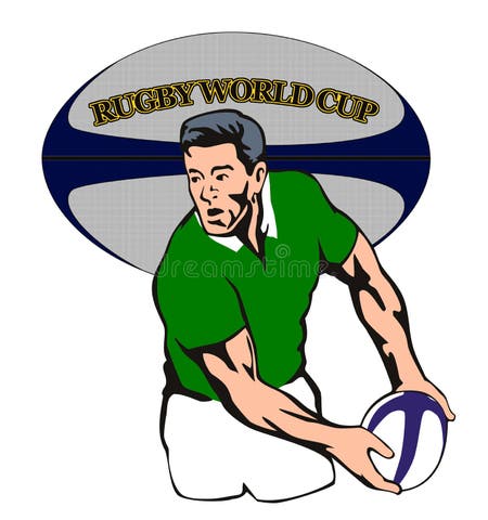 Rugby player passing ball stock illustration. Illustration of game ...