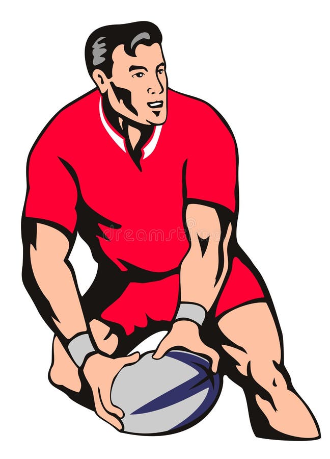Rugby Player Kicking the Ball Stock Vector - Illustration of kicking ...