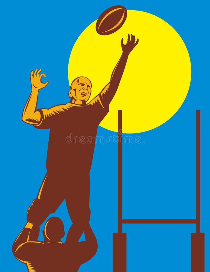 Rugby lineout stock vector. Illustration of line, rugby - 2763982