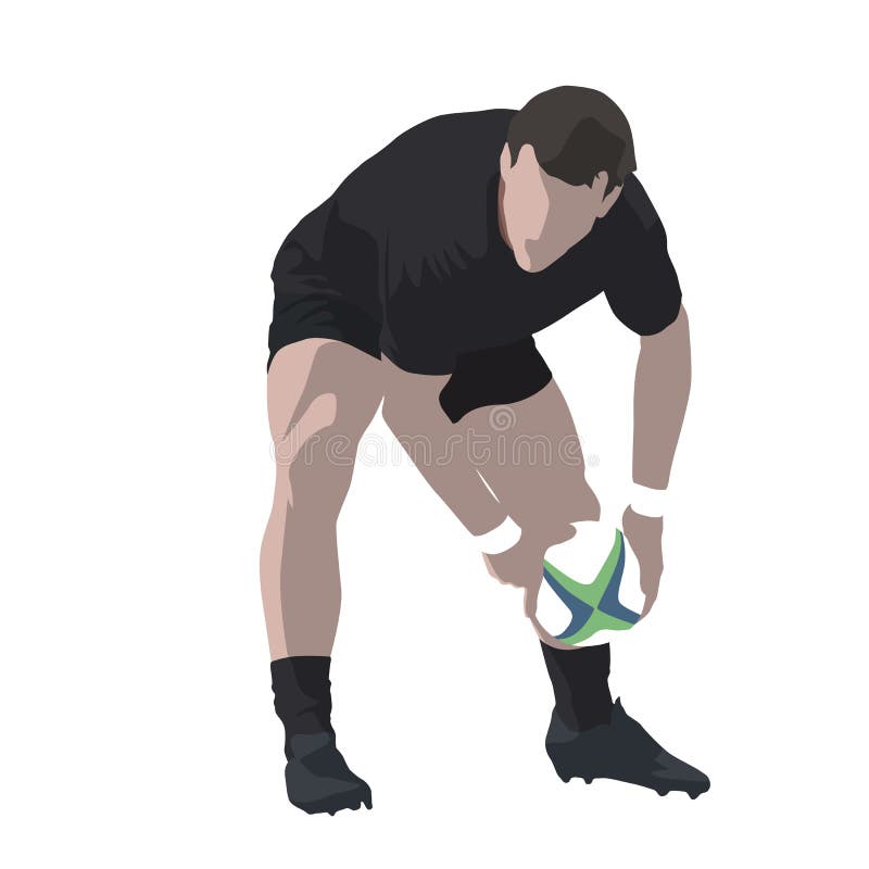 Rugby Player Passing Ball, Vector Illustration Stock Vector ...