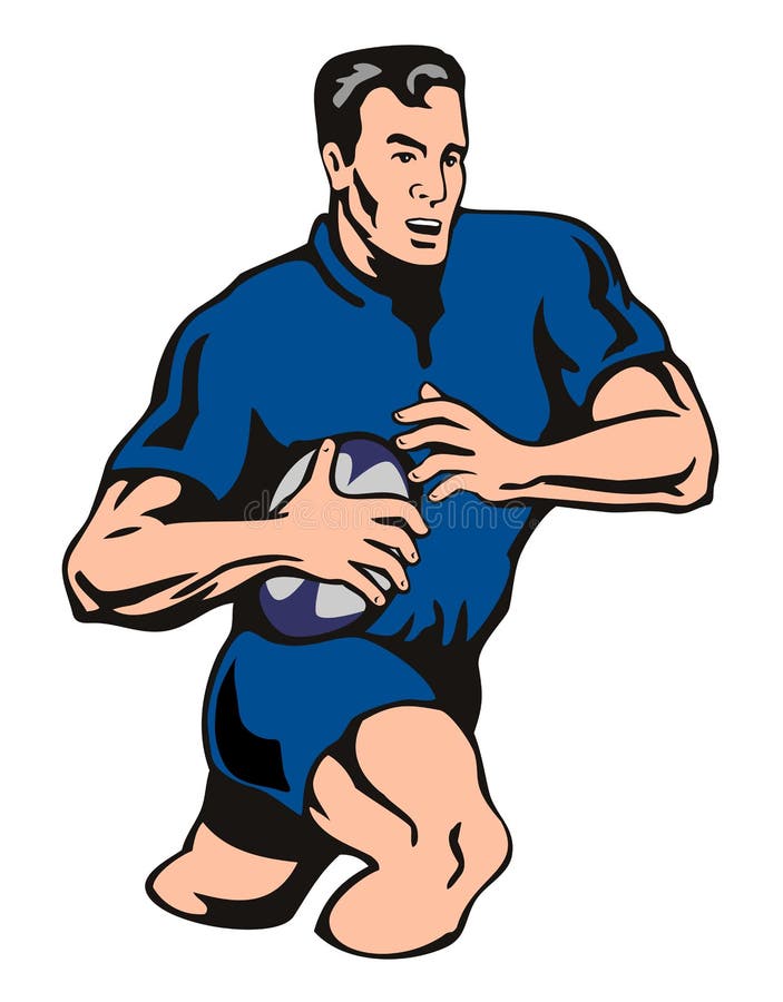 Rugby player running stock illustration. Illustration of rugby - 2939115