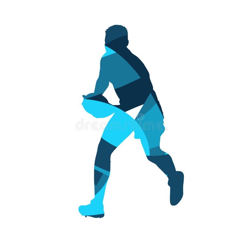 Running Man, Blue Geometric Vector Silhouette Stock Vector ...