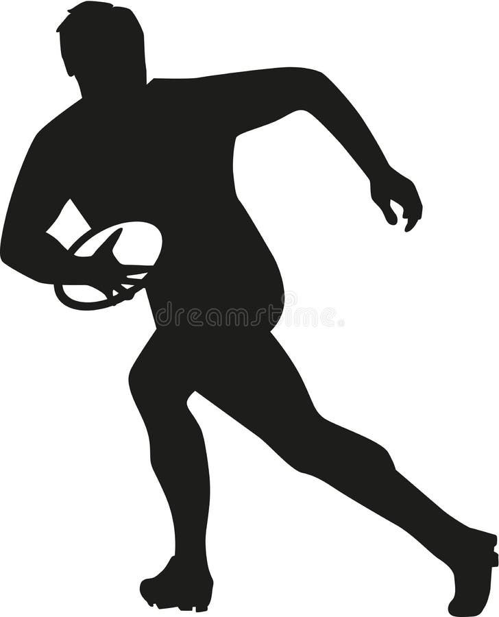 Rugby Player Running With Ball Stock Vector - Illustration of world ...
