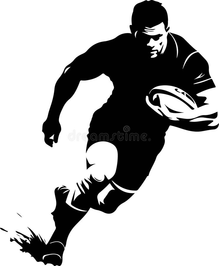 Rugby Player Silhouette stock vector. Illustration of rugby - 150876941