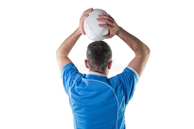 Rugby Player about To Throw a Rugby Ball Stock Image - Image of ...