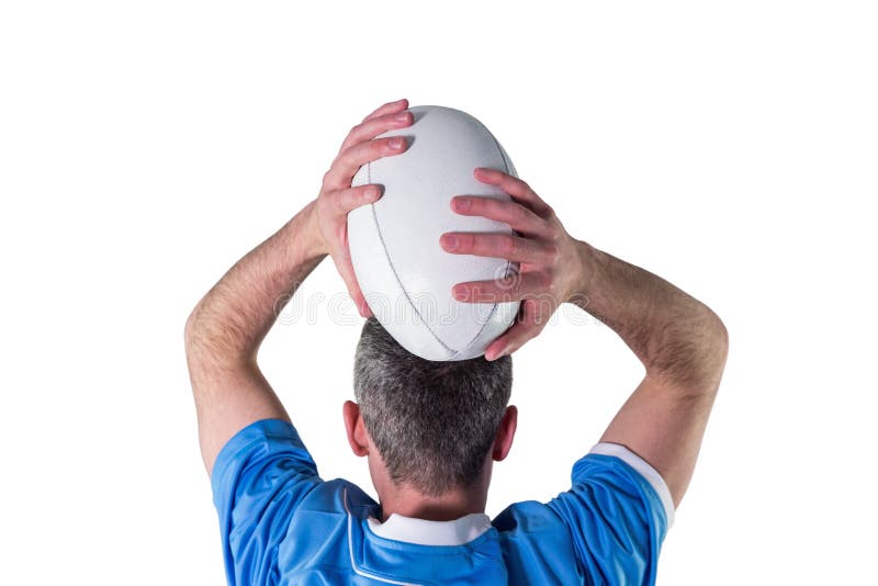 Rugby Player about To Throw a Rugby Ball Stock Photo - Image of hand ...
