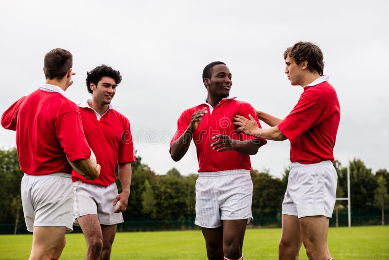 Rugby Players Celebrating a Win Stock Photo - Image of sportsman, adult ...