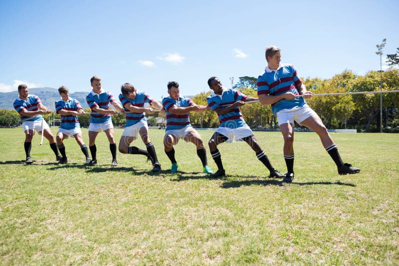 Portrait of Confident Rugby Team Standing on Field Stock Image - Image ...
