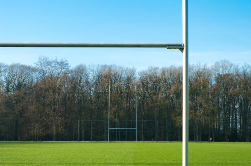 Rugby post stock photo. Image of field, clouds, games - 16262206