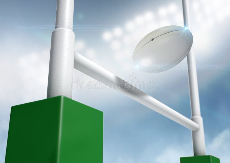 Rugby Posts Conversion Night Stock Image - Image of illumination ...