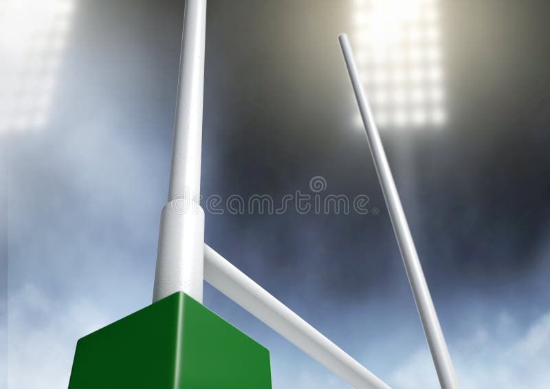 Rugby Posts Stadium Night stock image. Image of power - 58510421