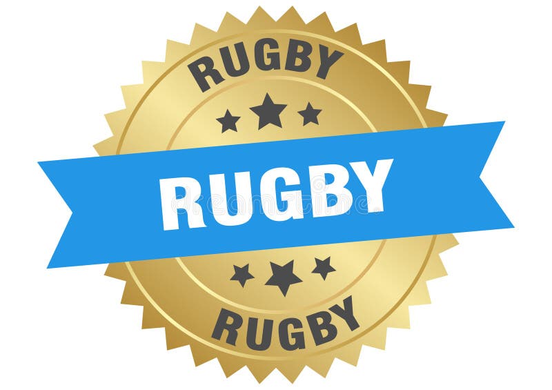 Rugby. Rugby Round Blue and Gold Label Isolated on Transparent ...