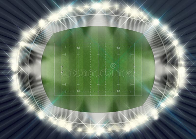 Rugby Stadium Night stock illustration. Illustration of game - 50519713
