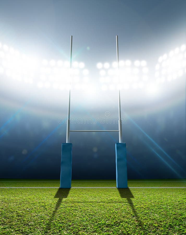 Rugby Stadium and Posts stock image. Image of goal, bright - 49908663