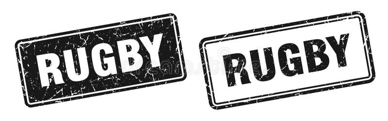 Rugby Stamp Set. Rugby Square Grunge Sign Stock Vector - Illustration ...