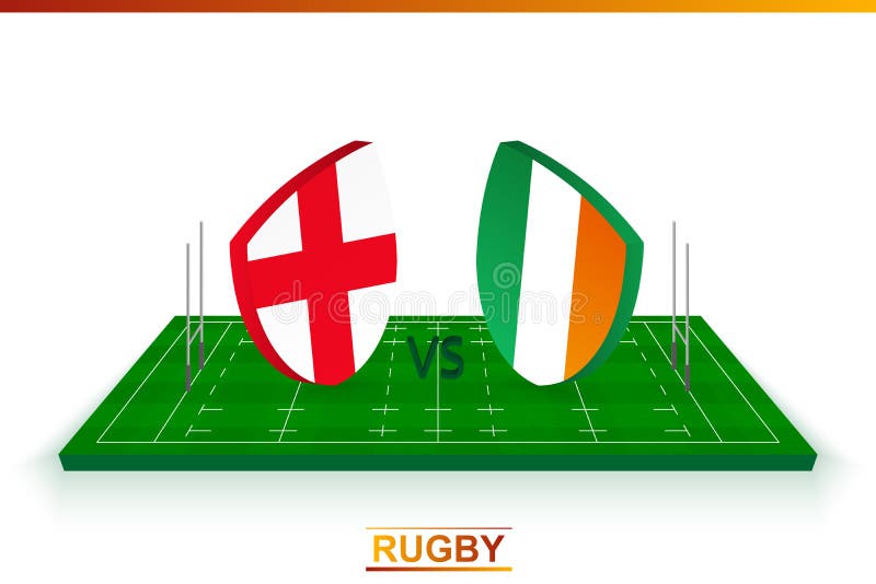 Rugby Team England Vs Ireland on Rugby Field Stock Vector ...