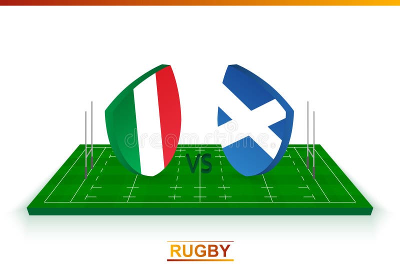 Rugby Team Italy Vs Scotland on Rugby Field Stock Vector - Illustration ...