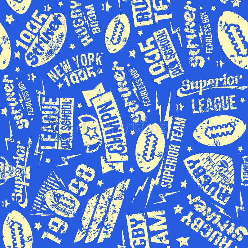 Rugby Team Seamless Pattern Stock Vector - Illustration of background ...