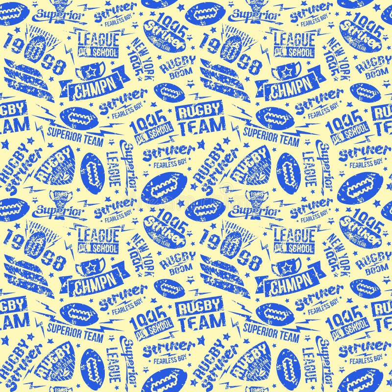 Rugby Team Seamless Pattern Stock Vector - Illustration of design ...