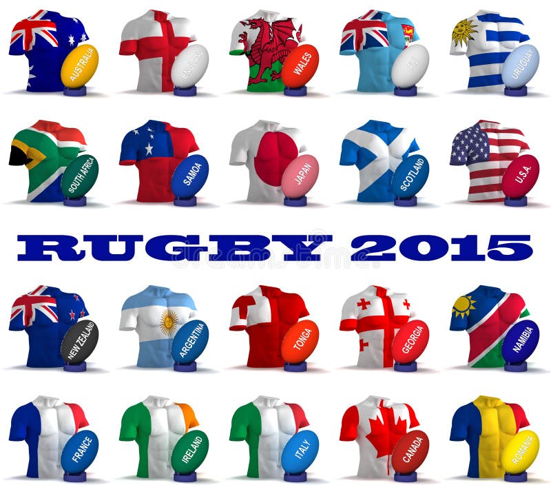 Rugby World Cup - Participating Nations Stock Illustration ...