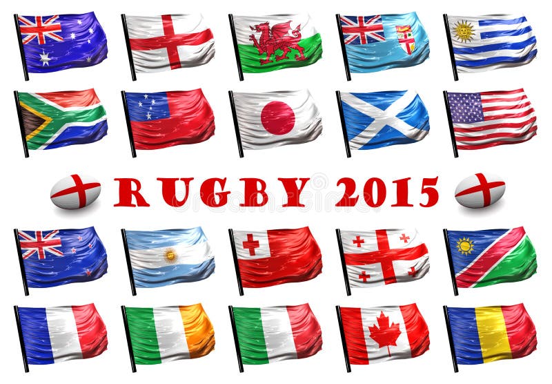 Rugby Union World Cup Team Emblems Logos Editorial Stock Image ...